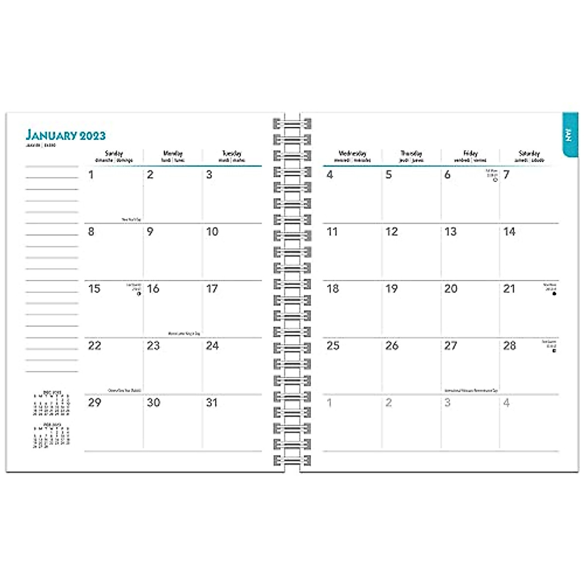 Yorkshire Terriers | 2023 6 x 7.75 Inch Spiral-Bound Wire-O Weekly Engagement Planner Calendar | New Full-Color Image Every Week | BrownTrout | Yorkies Dog Breeds DogDays