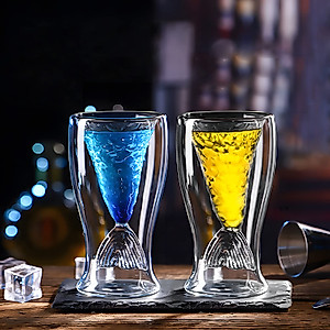 Mermaid Gifts,Set of 2 3OZ shot glasses for Girl & Women,Mermaid Tail Wine Glasses, Novelty Mermaid Shot Glass,for Beer Whiskey Cocktail,Gift for Mermaid Party Favors,Birthday,Christmas,New Year