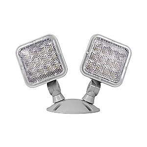 NICOR Lighting Wet Location Emergency LED Remote Dual Light Fixture (ERL4-10) , Gray