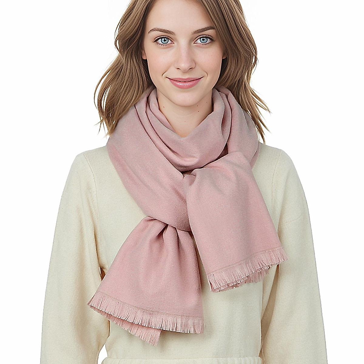RUI VTRON Pink Scarfs for Women Pashmina Shawls and Wraps for Evening Dresses Fall Winter Scarves