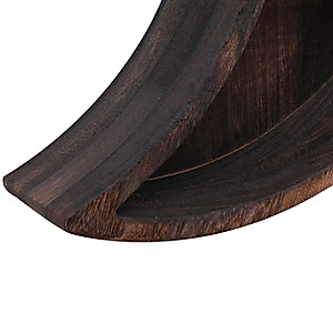 Wall Mounted Moon Shelf-Solid Wood Crystal Shelf，Distressed Antique Finished Storage Holder,Farmhouse Hanging Disaplay Shelves for Living Room,Bedroom(Burnt Color)