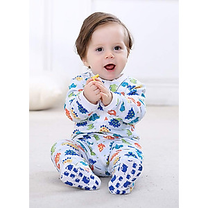 Marquebaby Baby Boys Footie Overall - Zip Front 100% Cotton Playwear Romper, Green01, 18 Months