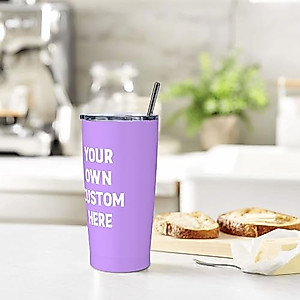 Personalized Coffee Tumbler with Text Custom Tumbler Cups with Straw Custom Stainless Steel Coffee Mug Travel Custom Coffee Travel Cup
