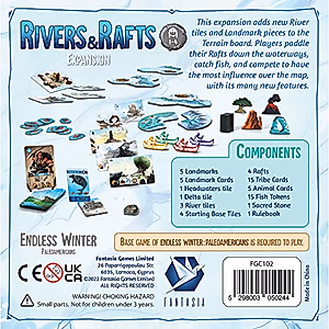 Endless Winter Paleoamericans Rivers & Rafts Board Game Expansion | Prehistoric Strategy Game for Adults and Kids | Ages 12+ | 1-4 Players | Average Playtime 60-90 Minutes | Made by Fantasia Games