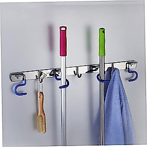 GRIRIW 1pc Broom Holder Garden Tool Organizer Viscose Hook Multi Tool Broom Mounted Mop Holder Wall Mounted Organizer Multipurpose Tool Wall Mounted Broom Organizer 304 Stainless Steel