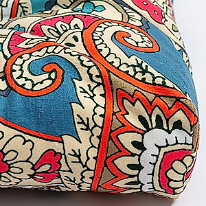 Makimoo 2-Pack Outdoor/Indoor Wicker Patio Seat Cushion Pad with Ties - Weather Resistant, Decorative Dining Chair Cushion, 17" x 17" (Blue Trumpet Flowers)