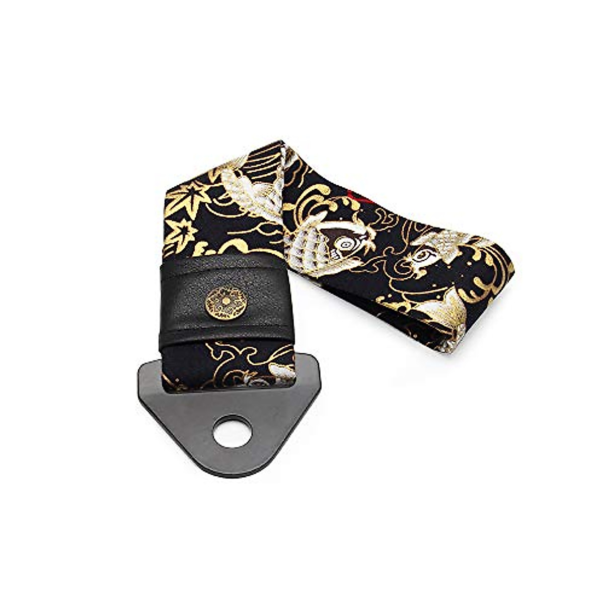 Ancient Japanese Antiquity Element Tow Strap，Car Modification Sports Trailer Belt with Combination of Koi Traction Rope Trailer Hook Fit for Decorative Trailer Belt（Black）