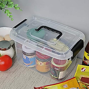 Ucake Clear Plastic Storage Bin, 5 L Clear Storage Box, Pack of 6, F