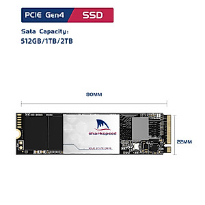 512GB SSD NVMe PCIe Gen 4 M.2 2280 SHARKSPEED Plus 3D NAND Internal High Performance Solid State Drive, TLC, PS5 Compatible，Storage for PC, Laptops, Gaming, up to 5,500MB/s (512GB, M.2 PCIe)