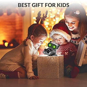 STEMTRON RC Robot Toys for Kids, Rechargeable Remote Control Robot Toy for Boys & Girls, with Auto Demo, Dance Moves, Music, Shining 7 Colors LED Eyes & Flexible Head, Ears & Arms