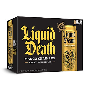 Liquid Death Lime & Mango Mixed Pack, 19.2 oz King Size Cans (16-Pack)