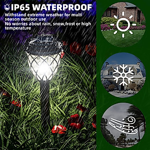 ruhotili Solar Outdoor Lights, Solar Lights Outdoor Waterproof IP65, Bright Powered by Solar Garden Lights for Patio, Yard, Driveway Decoration (10 Pack)
