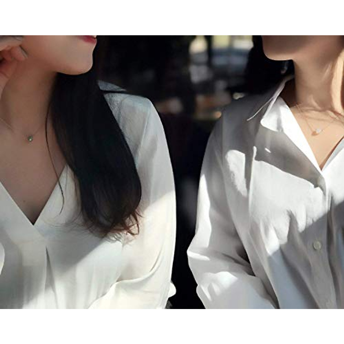 Best friend necklace, BFF Necklace, friendship necklace for 2, Gold dainty necklace, simulated gemstone necklace, valentines day