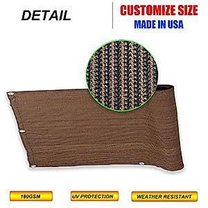 Eden's Decor Balcony Privacy Screen Fence Brown 2'6"x 15' Privacy Screen Mesh UV Protection Weather-Resistant for Patio, Deck, Porch, Railing, Gardening Custom