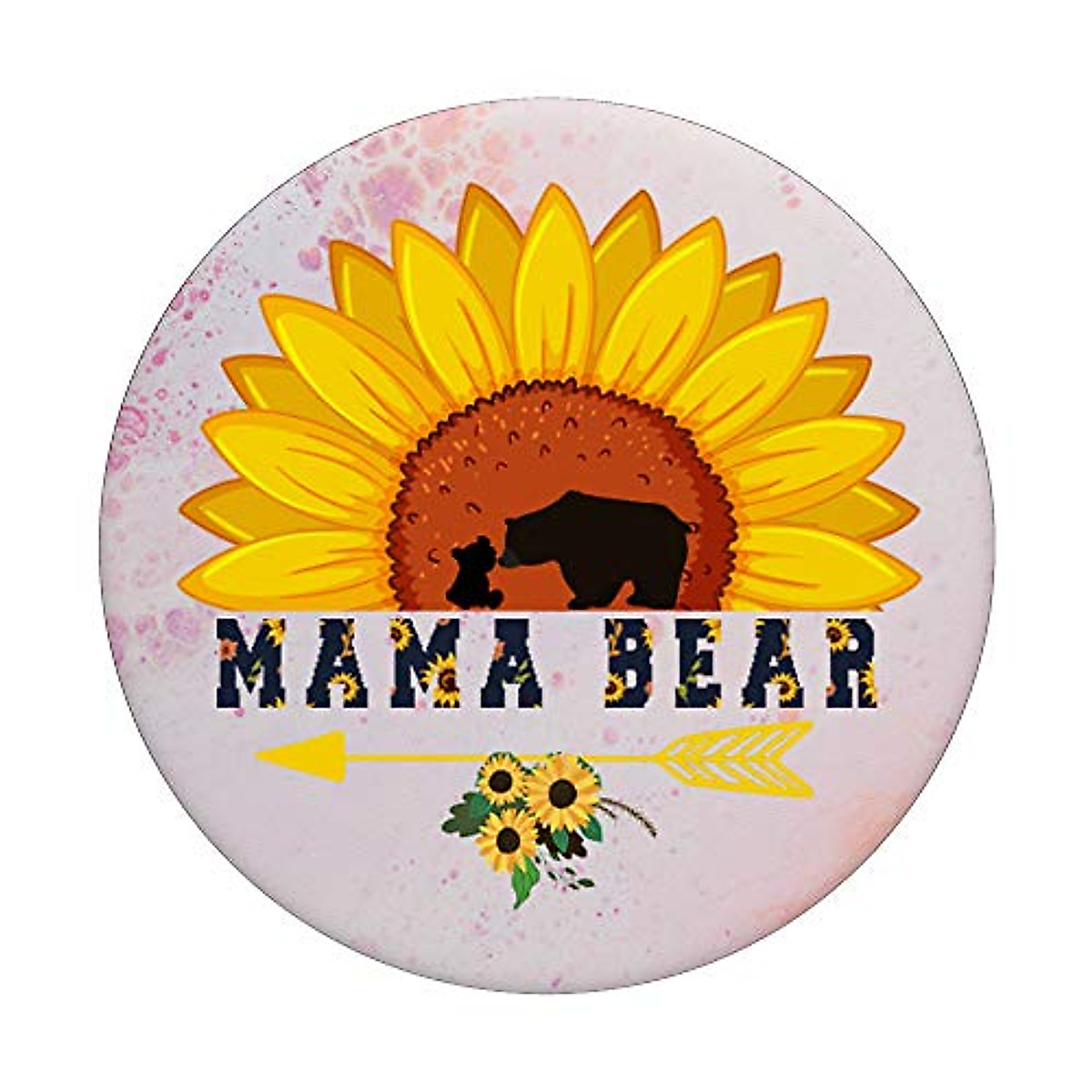 Mama bear sunflower floral cute baby cub PopSockets PopGrip: Swappable Grip for Phones & Tablets