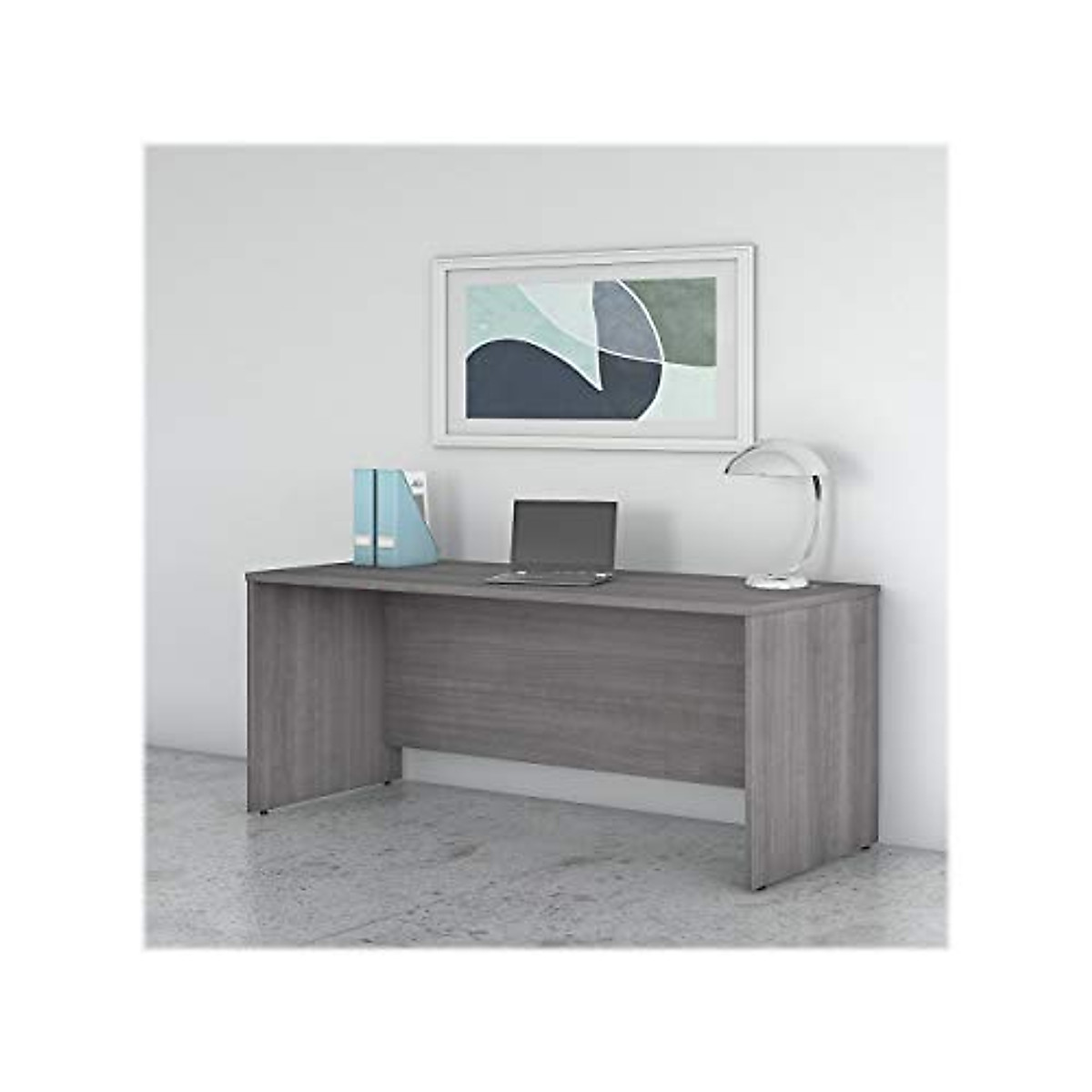 Bush Business Furniture Studio C 72W x 30D Office Desk in Platinum Gray - Engineered Wood