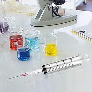 5 Pack 20ml Syringe, Large Plastic Syringe for Scientific Labs, Dispensing, Measuring, Watering, Refilling, Multiple Uses