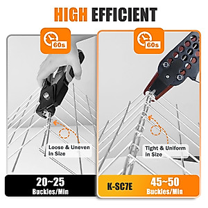 Kamsin K-SC7E 15 Gauge Pneumatic Hog Ring Gun 3/4-Inch Crown Long Nose Air Power C Ring Gun, 7-8mm Closure Diameter Hog Ring Stapler, C Ring Stapler Fencing Tool for Spring Mattress, Cages, Car Seat