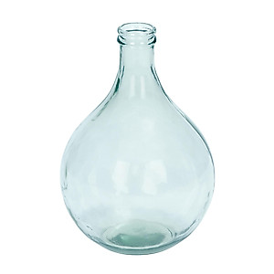 Deco 79 Recycled Glass Handmade Decorative Vase Spanish Bottle Centerpiece Vase, Flower Vase for Home Decoration 11" x 11" x 17", Blue