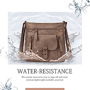 KL928 Crossbody Purses for Women Shoulder Bag,PU Washed Leather (01-Grey-2)