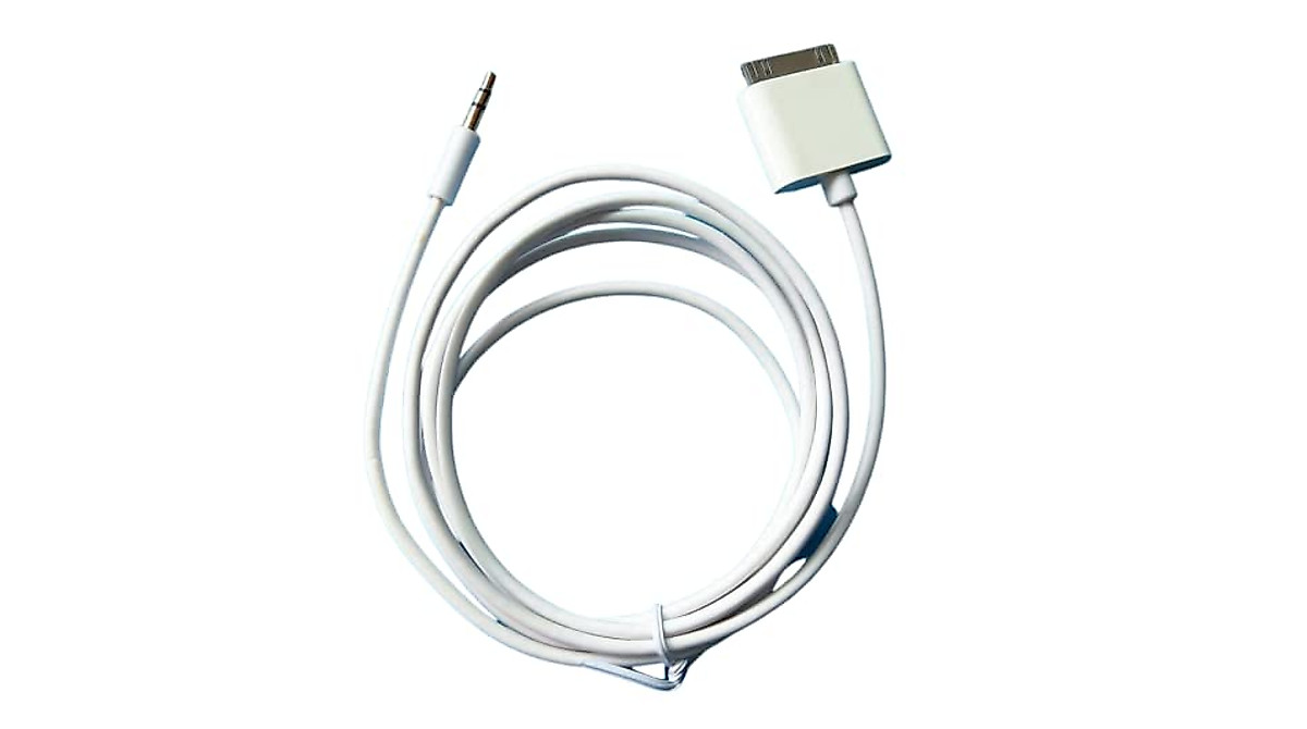 ClipGrip Stereo AUX 3.5mm to 30-Pin Dock Adapter for iPod, Smartphone