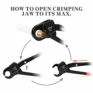 iCrimp PEX 1-inch Crimping Tool, for Copper Pex Crimp Rings and Fittings, with Go/No-Go Gauge,Angled Head,suits All US F1807 Standards