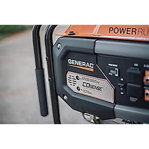 Generac GP8000E 8,000-Watt Gas-Powered Portable Generator - Electric Start, CO-Sense, CARB Compliant - Reliable Power for Emergencies & Recreation, Long Runtime, Durable Design