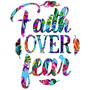 Faith Over Fear Decal, Christian, Water Bottle Decal, Car Window Sticker, Faith Sticker, God, Believer, Laptop, Tumbler, Choose Size & Color