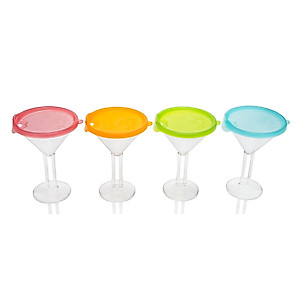 LipLidz ~ 10 oz. Martini Glass w/Attachable Drink-thru Lid (4 Pack)