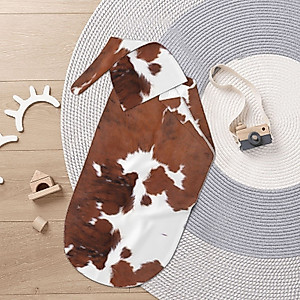 Jarverce Cowhide Print Swaddling Blanket for Baby, Soft Sleeping Bag, Sack for Newborn Boys Girls, Unisex Baby Stuff, Highland Cow