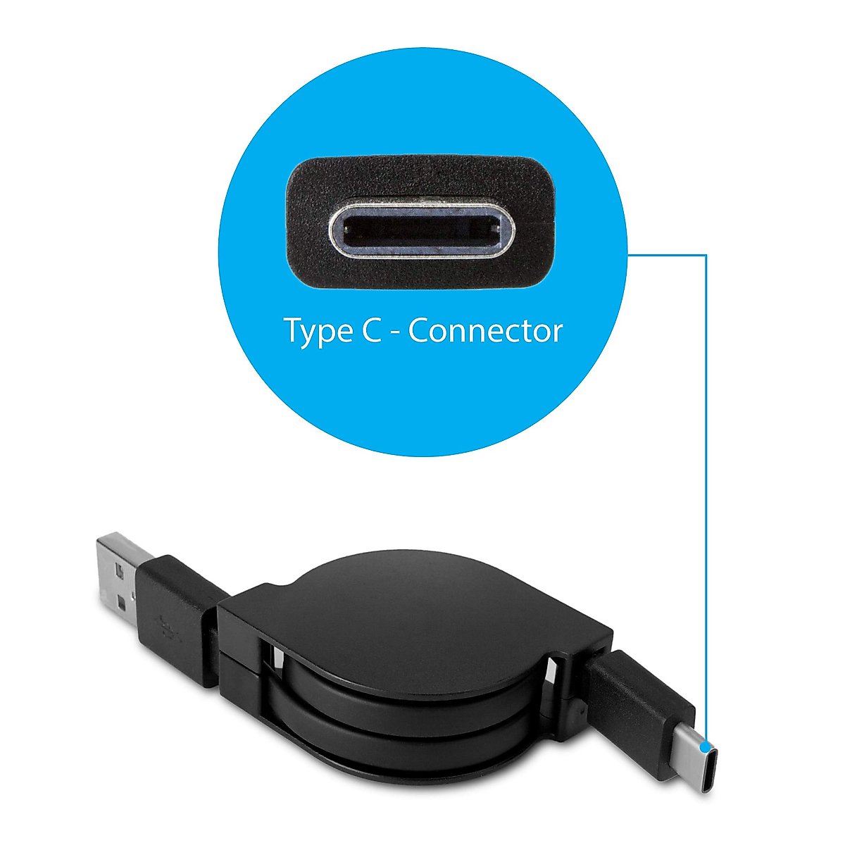 BoxWave Cable Compatible with Philips VoiceTracer (DVT4110) - miniSync - USB-A to USB Type-C, Retractable Cable - USB-A to USB Type-C for Philips VoiceTracer (DVT4110)