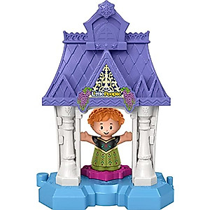 Fisher-Price Little People Toddler Toy Disney Frozen Anna in Arendelle Portable Playset with Figure for Ages 18+ Months