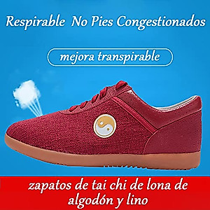 Boxing Karate Kung Fu Tai Chi Shoes,Design for Martial Arts Kung fu Boxing Karate Taichi,Taekwondo,Perfect for Beginner or Professional,red,37