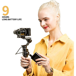 FeiyuTech G6 Max Camera Gimbal Stabilizer for Lightweight Mirrorless/Action/Pocket Camera,Smartphone, for SonyZV1 a6300/a6500 Canon 200D M50, for iPhone12 Pro Max GoproHero 8/9 Android app,Max 2.4lb