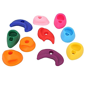 Tiiyee 10pcs Climbing Holds Multi Colored Kids Adults Large Rock Climbing Holds Climbing Rocks for Outdoor Indoor Play Set Home Playground DIY Climbing Wall Grip Kits (Medium)