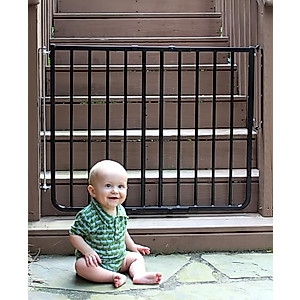 Cardinal Gates SS30OD Outdoor Baby Gate for Stairs - Adjustable Outdoor Dog Gate - Aluminum Safety Gate for Kids & Pets - Can be Installed at Angles - 27 to 42.5 Inches Wide - Black