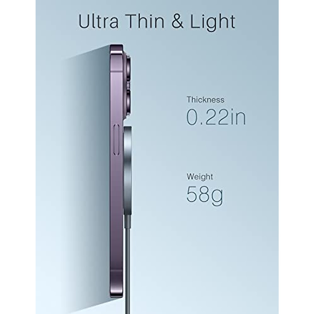 Compatible with MagSafe Charger for iPhone 14 - Mag Safe Magnetic Wireless Charger Pad for iPhone 14/14 Pro/14 Plus/14 Pro Max/13/13 Pro/13 Pro Max/13 Mini/12,[1 x USB C to USB Adapter][No AC Adapter]