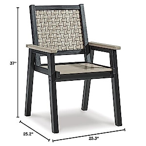 Signature Design by Ashley Mount Valley Arm Chair, 2 Count, Light Brown & Black