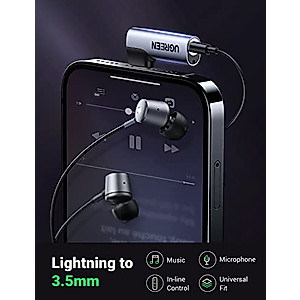 UGREEN Headphone Adapter for iPhone Bundle with Braided Lightning to 3.5mm Adapter