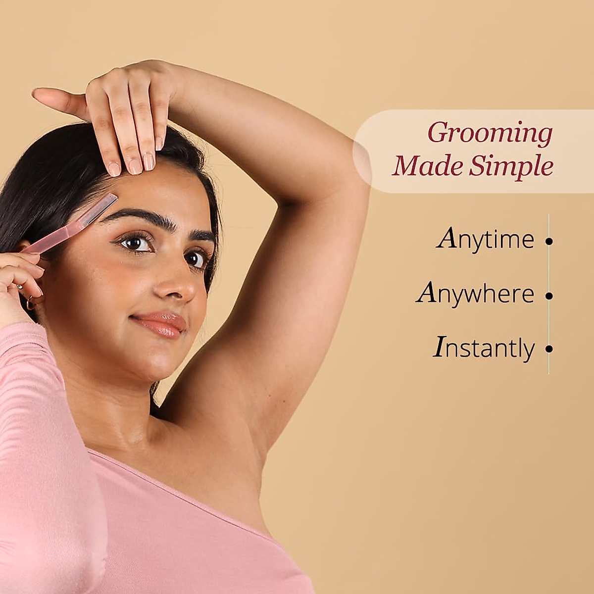 Carmesi Facial Razor for Women | Painless & Precision Face Hair Removal | for Peach Fuzz, Eyebrow, Chin & Upper Lip | Gentle Exfoliation & Smoother Skin | (3 Count)