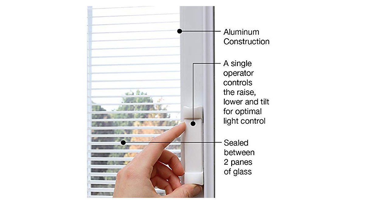 Exterior Single Fiberglass Door with Blinds - 30 x 80 Inch | National Door
