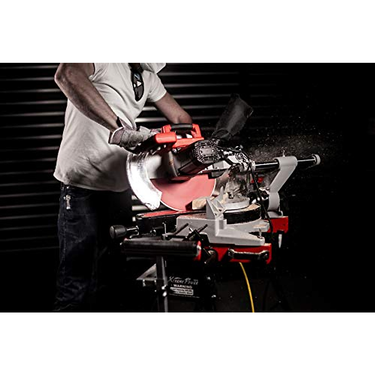 XtremepowerUS 12-Inch Sliding Compound Miter Saw, Blades, Precision Cut Blade Guard Build-in Dust Bag