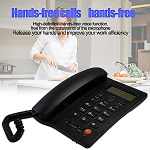 Desktop Telephone with Display Screen, Fixed Telephone with LCD Brightness Adjustable, Desktop Telephone with Hands-Free Function