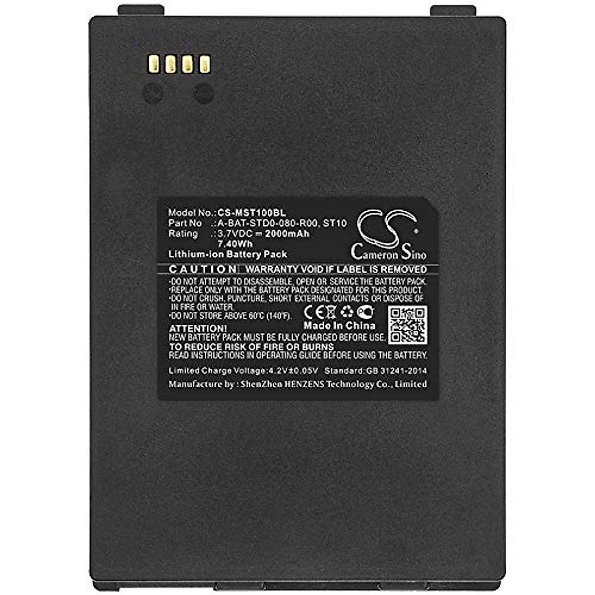 CS Replacement Battery for M3 Mobile Smart, ST10 A-BAT-STD0-080-R00, B056H013-0001, ST10, ST10-BATT-S22 2000mAh / 7.40Wh Barcode Scanner