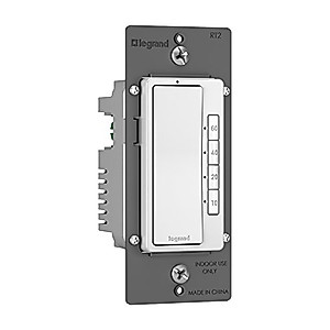 Legrand - Pass & Seymour Radiant 4 Button Light Switch with LED Locator, White Digital Light Switch with Countdown Timer and Rocker Wall Switch, RT2WCCV4, 1 Count