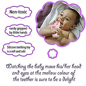 Bigspinach Soft Pink Elephant Teethers for Babies 0-6/6-12 months Silicone Teething Toy Gift for Girls Gum Massager Anxiety Relief Items