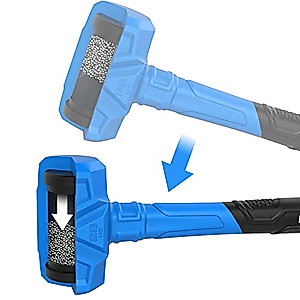 REAL STEEL Dead Blow Hammer with Carbon Steel Core Handle, Marring and Sparking Resistant Rubber Mallet, 45 Ounce (0318)