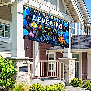 Vlipoeasn 10th Birthday Decorations for Boys 10th Video Game Birthday Decorations 10 Birthday Video Game Backdrop 10 Birthday Backdrop for Boys