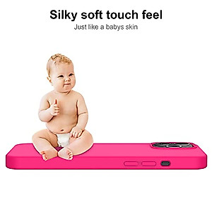 DEENAKIN iPhone 12 Pro Max Case with Screen Protector,Soft Flexible Silicone Gel Rubber Bumper Cover,Slim Fit Shockproof Protective Phone Case for iPhone 12 Pro Max 6.7" Hot Pink