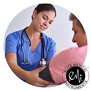 EMI EBL-430 Sprague Rappaport Dual Head Stethoscope and Manual Aneroid Sphygmomanometer Blood Pressure with Large Adult Cuff (Cuff Size: 33 cm to 51 cm | 13 inch to 20 inch) - Black